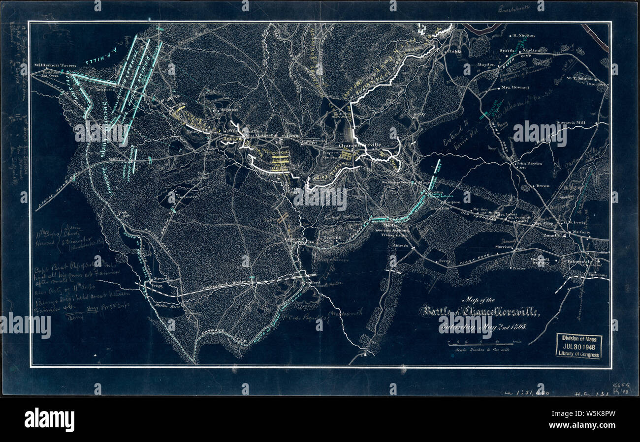 184 Map of the battle of Chancellorsville Saturday May 2nd 1863 ...