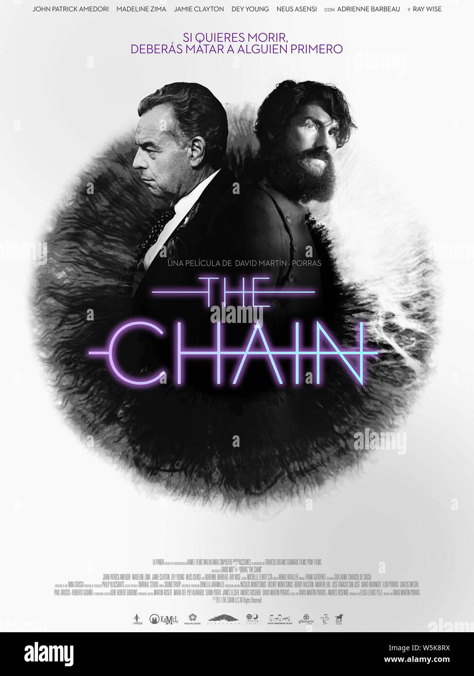 THE CHAIN, (aka CHAIN OF DEATH), poster in Spanish, from left: Ray Wise ...