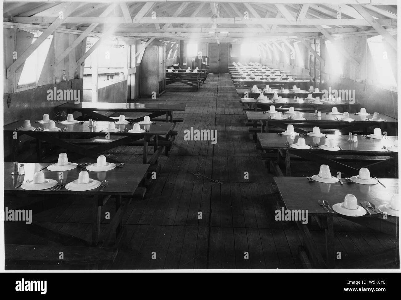 CCC Camp BR-79 Kendrick Project: Mess Hall set up for evening meal. S ...