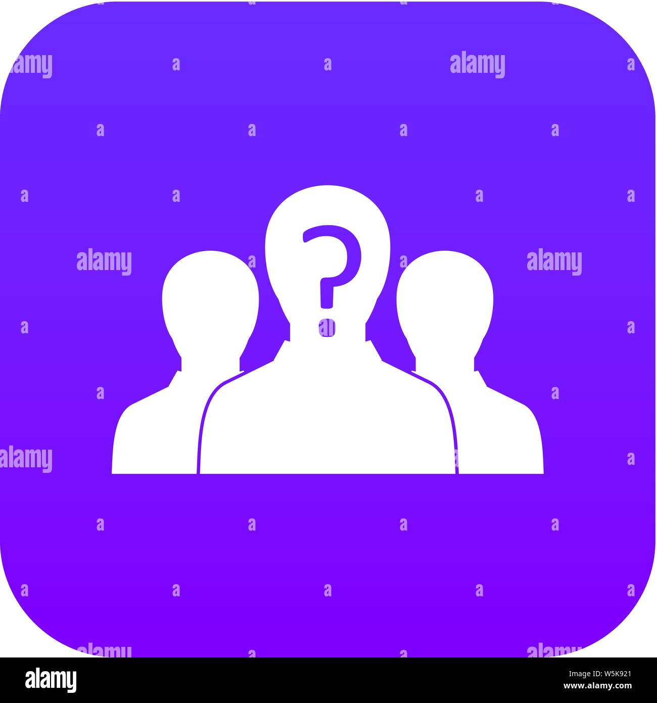 Group of people with unknown personality icon digital purple Stock ...
