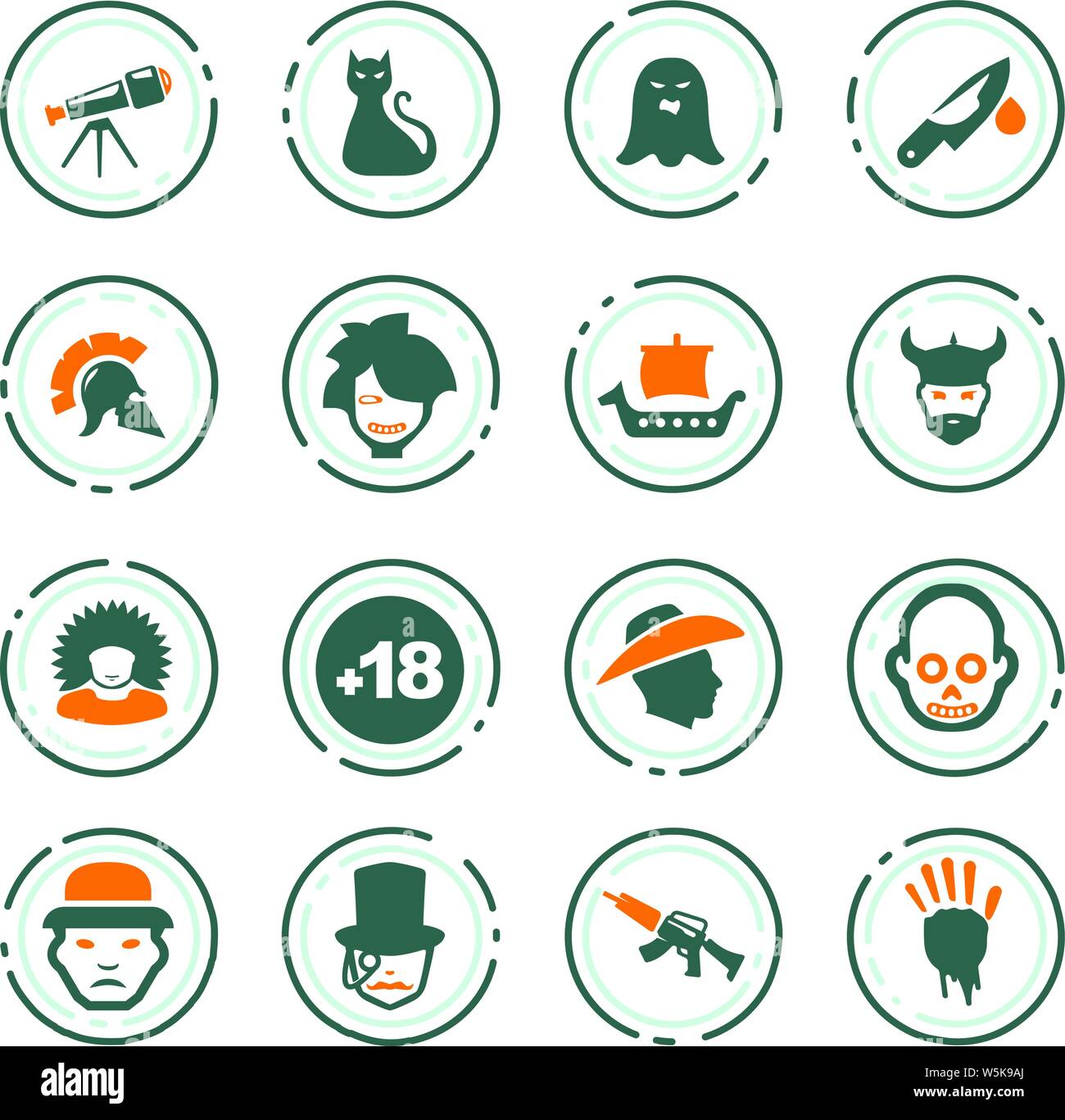 Set of movie genres color vector icons for user interface design Stock ...