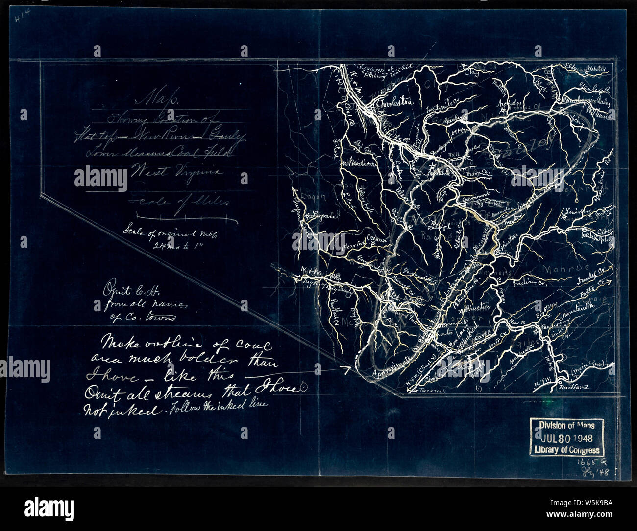 206 Map showing location of Flat top New River Gauly Lower Measures ...