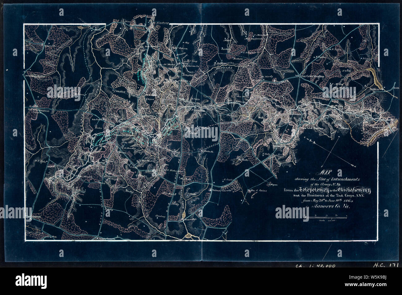 211 Map showing the line of entrenchments of the Army N Va from ...