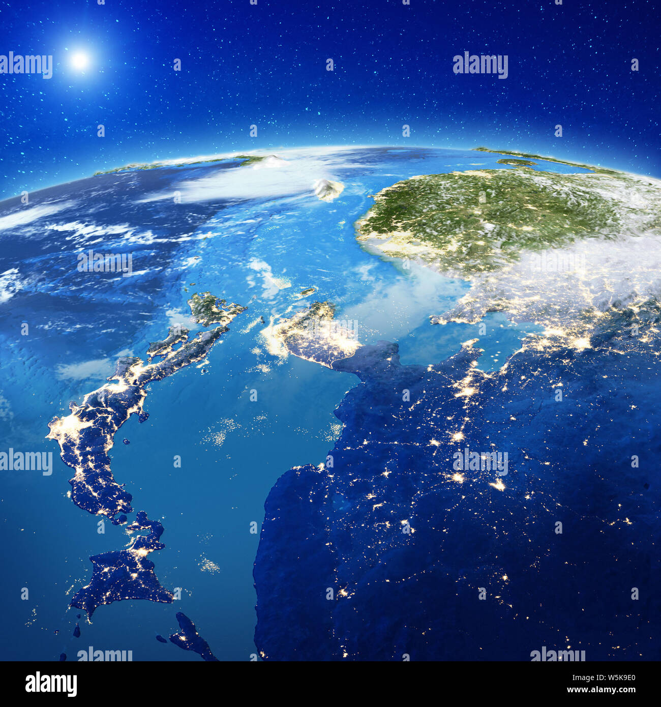 Earth from space night japan hi-res stock photography and images - Alamy