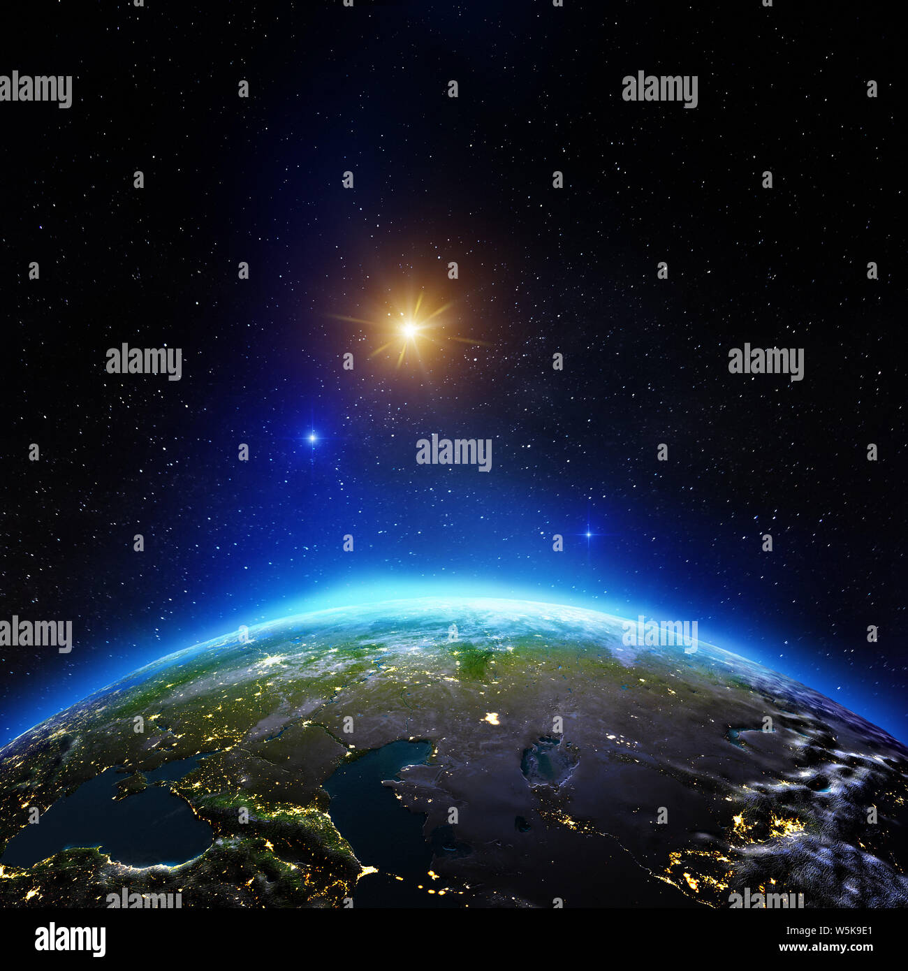 Central Asia from space Stock Photo - Alamy