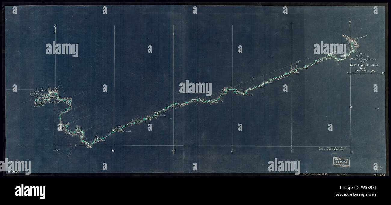 215 Map showing the preliminary line of the East River Railroad May ...