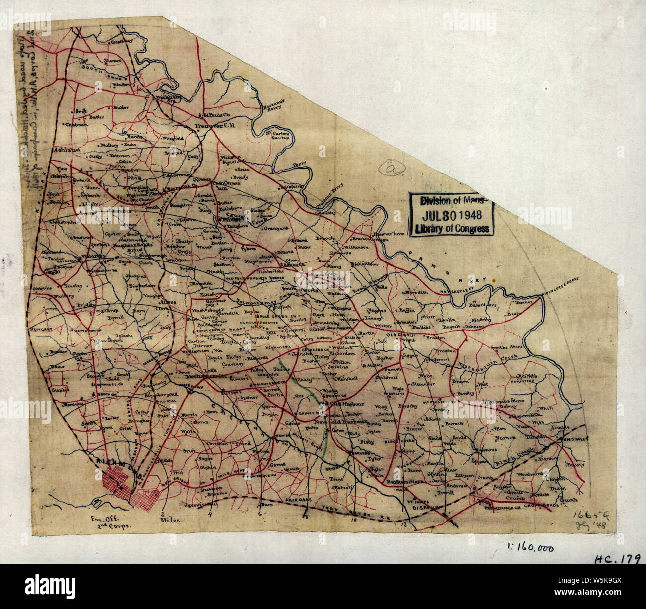 217 Map used by Jed Hotchkiss Top Eng 2d Corps AN Va in campaign of ...