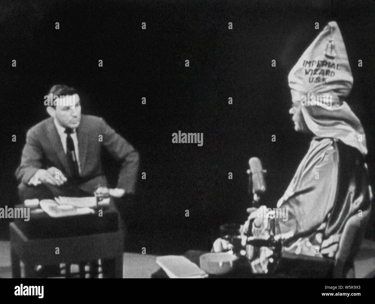 MIKE WALLACE IS HERE, Mike Wallace (left) interviews Ku Klux Klan ...