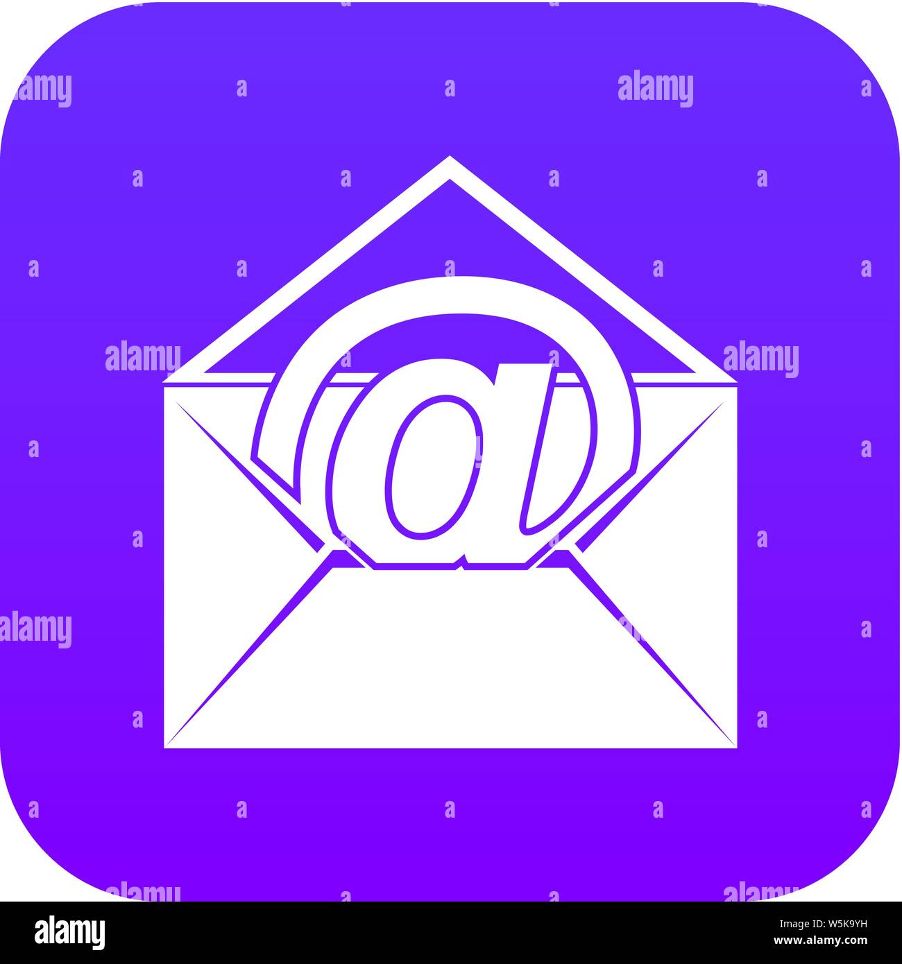 Envelope with email sign icon digital purple Stock Vector Image & Art ...