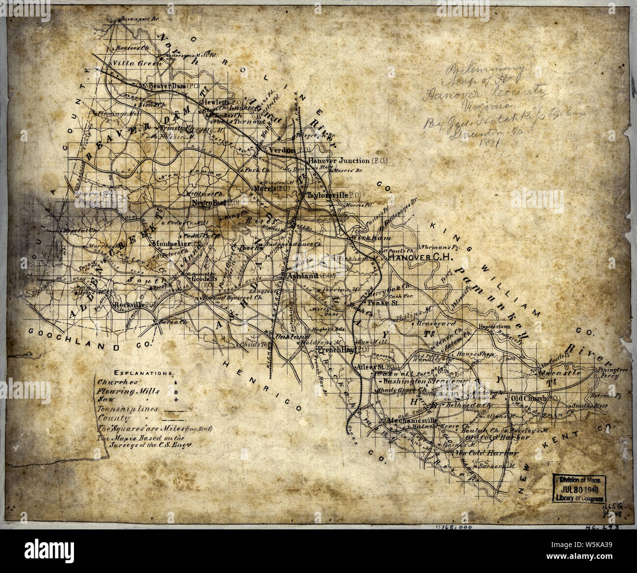Map of hanover virginia hi-res stock photography and images - Alamy