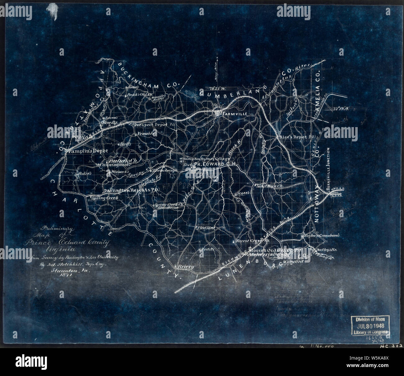 230 Preliminary map of Prince Edward County Virginia Inverted Rebuild ...
