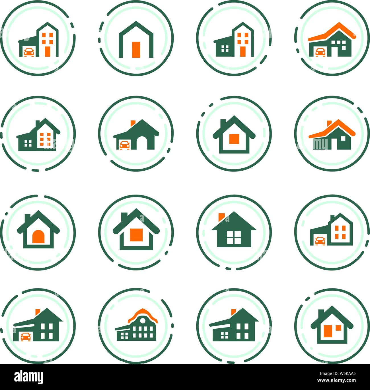 house type vector icons for user interface design Stock Vector Image ...