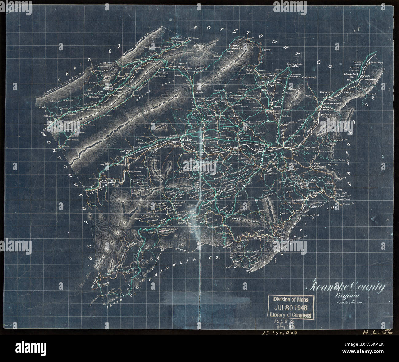 Roanoke county map hi-res stock photography and images - Alamy