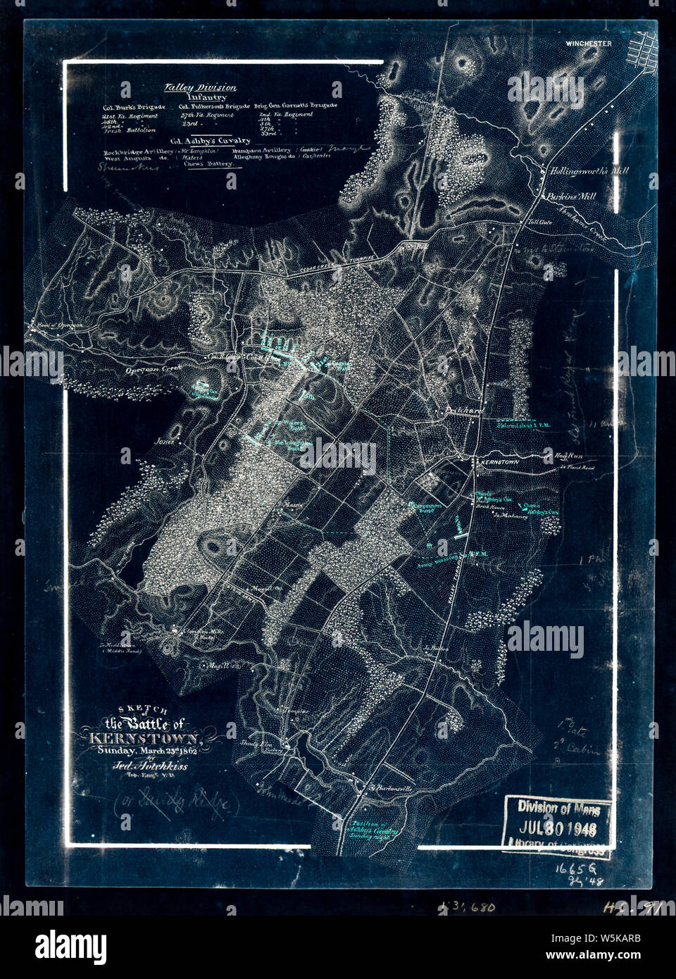 252 Sketch of the Battle of Kernstown Sunday March 23d 1862 Inverted ...