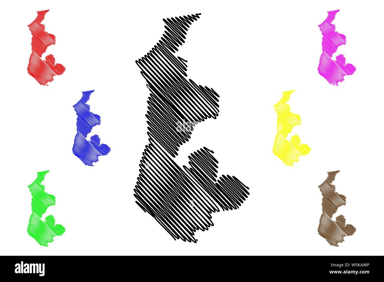 Luapula Province (Provinces of Zambia, Republic of Zambia) map vector ...