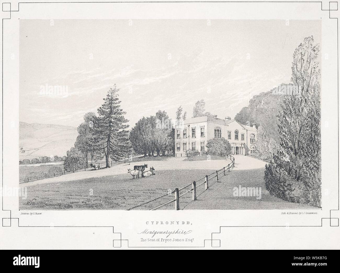 Cyfronydd, Montgomeryshire. The Seat of Pryce Jones Esqr Stock Photo ...