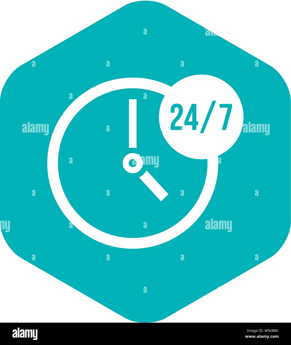 Clock 24 7 icon, simple style Stock Vector Image & Art - Alamy