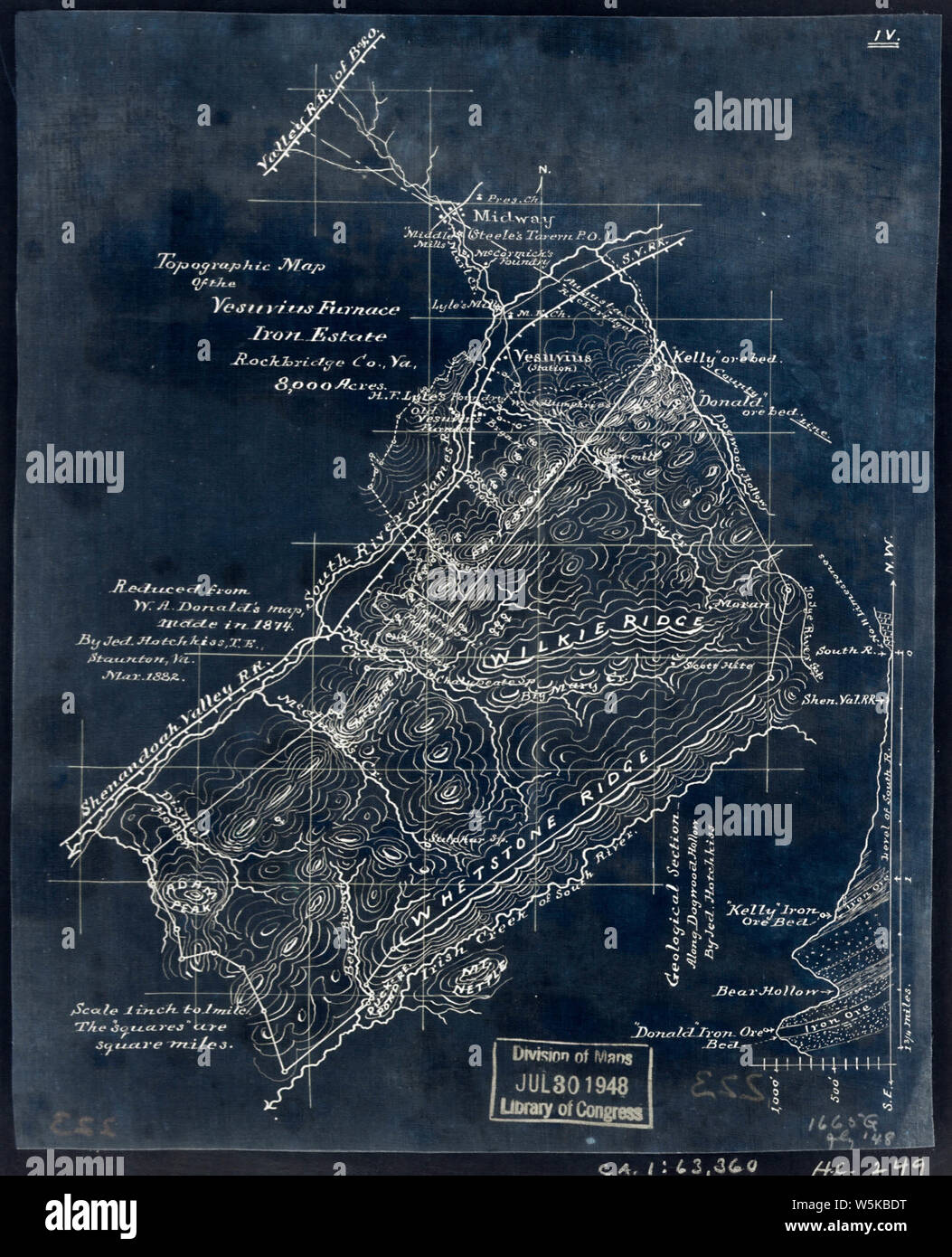 267 Topographic map of the Vesuvius Furnace Iron Estate Rockbridge Co ...