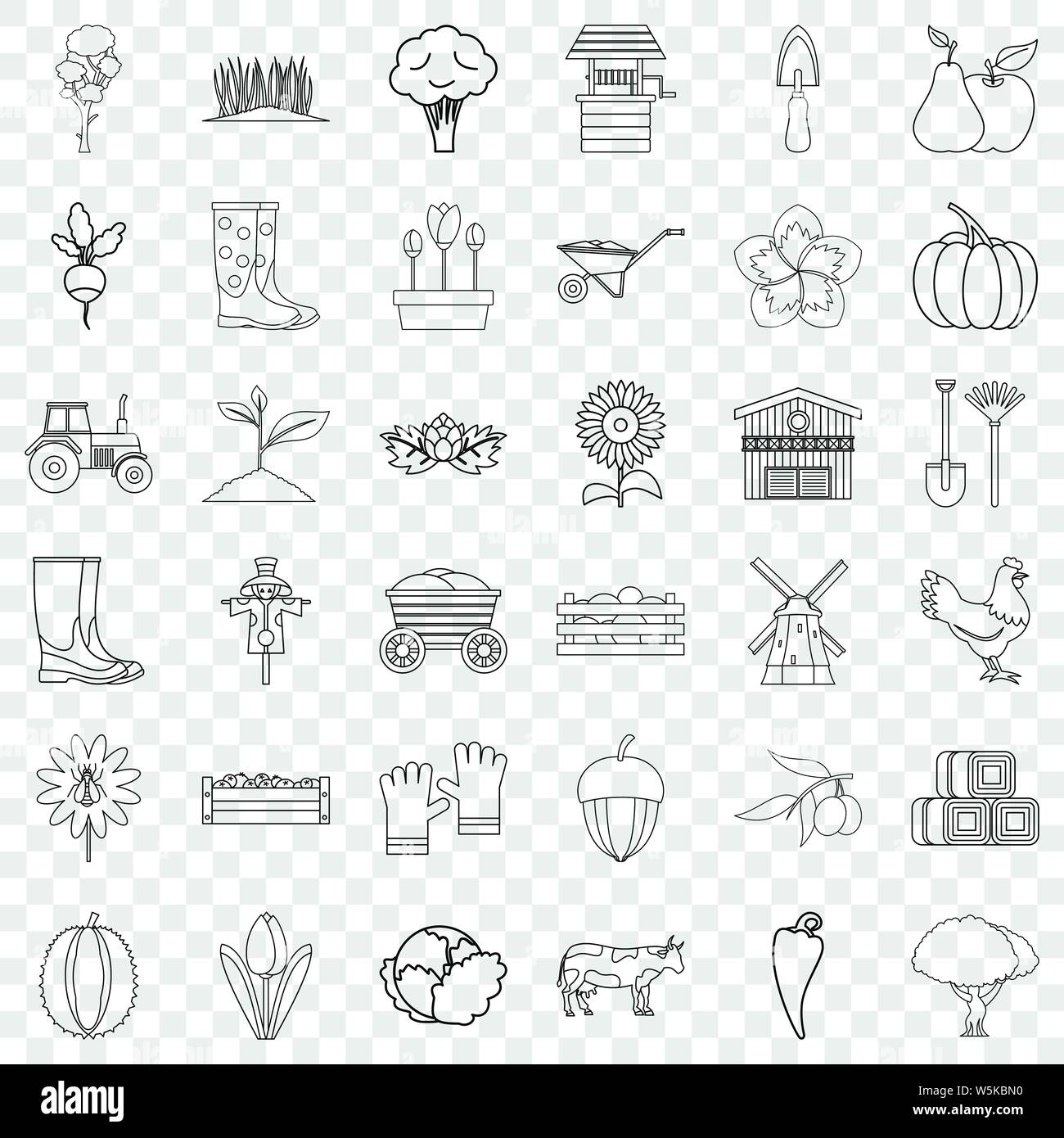 Farming icons set, outline style Stock Vector Image & Art - Alamy