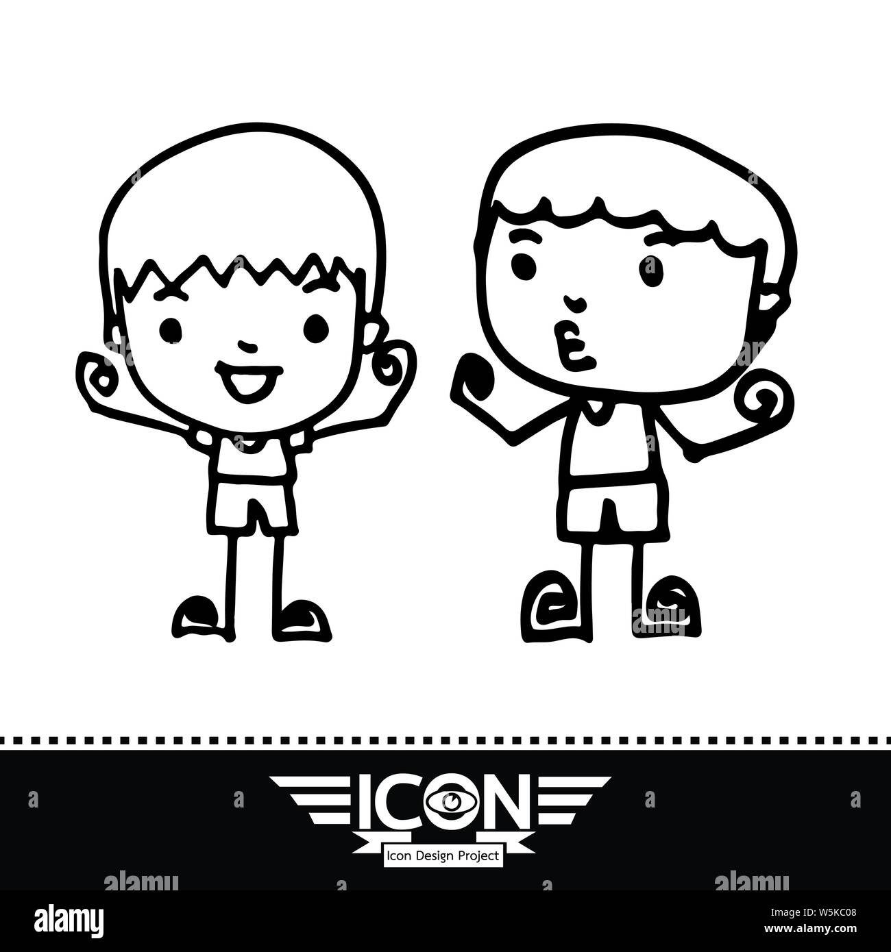 kid cartoon doodle Stock Vector Image & Art - Alamy