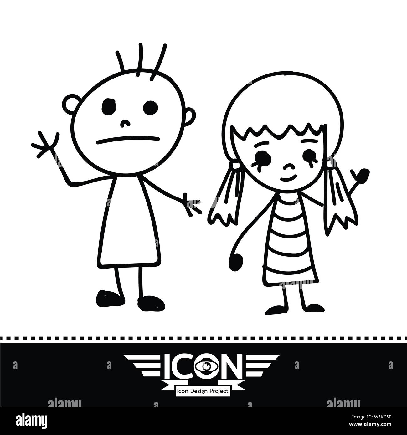 hand drawn kid Stock Vector Image & Art - Alamy