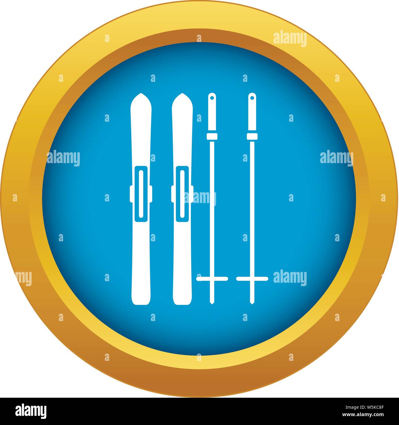 Skis and ski poles icon blue vector isolated Stock Vector Image & Art ...