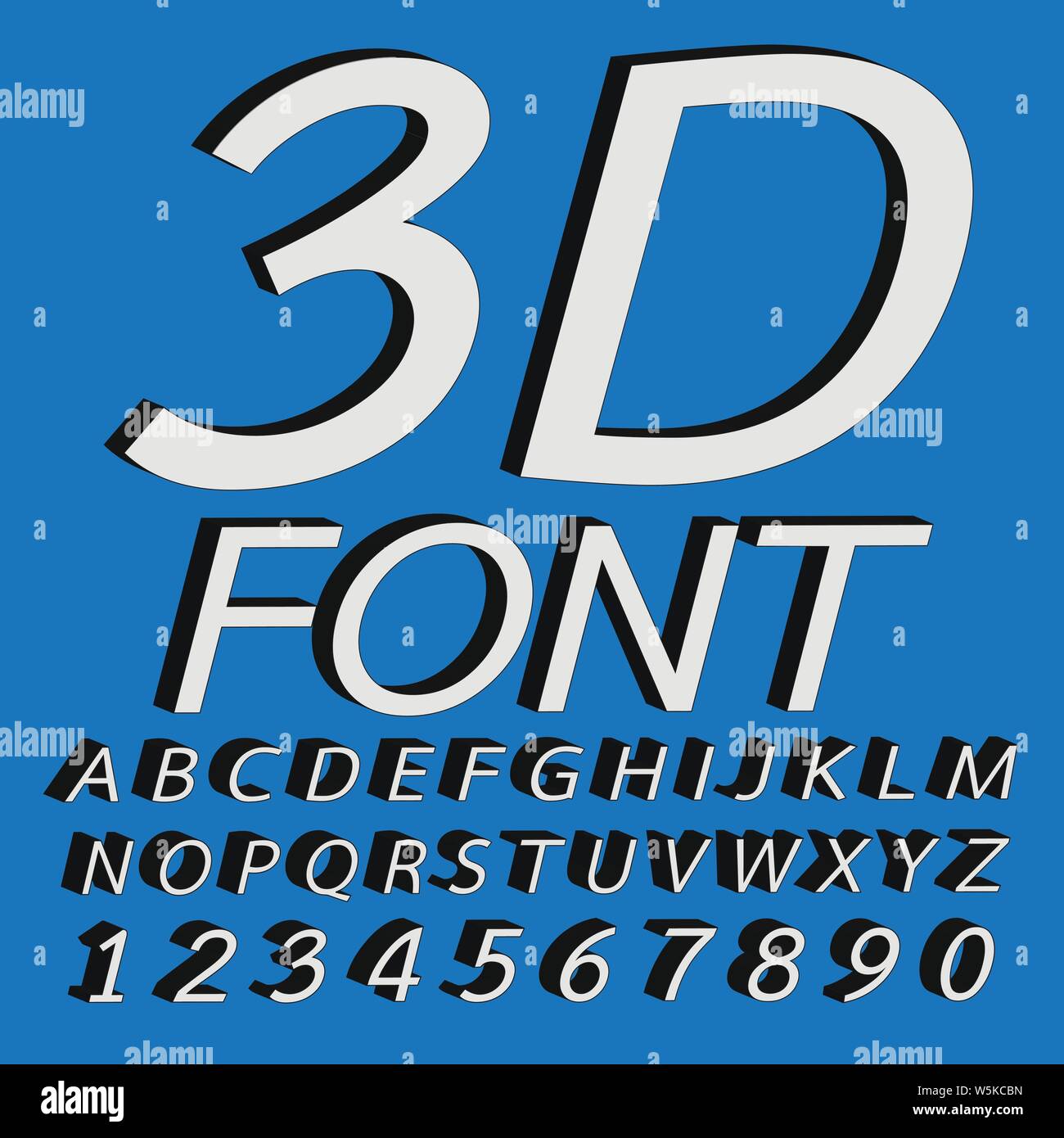 3D font letters and numbers Stock Vector Image & Art - Alamy