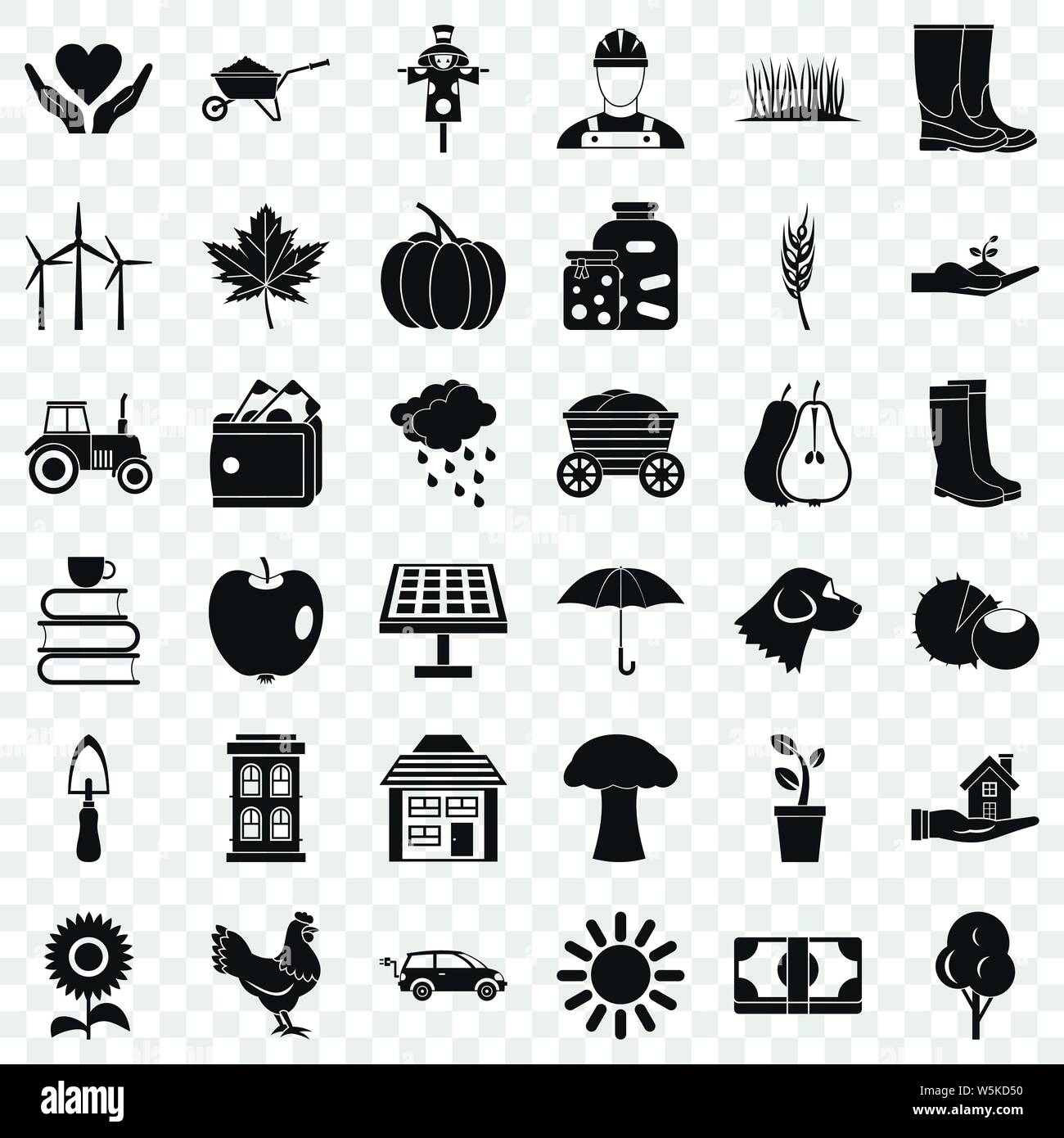 Farming icons set, simple style Stock Vector Image & Art - Alamy