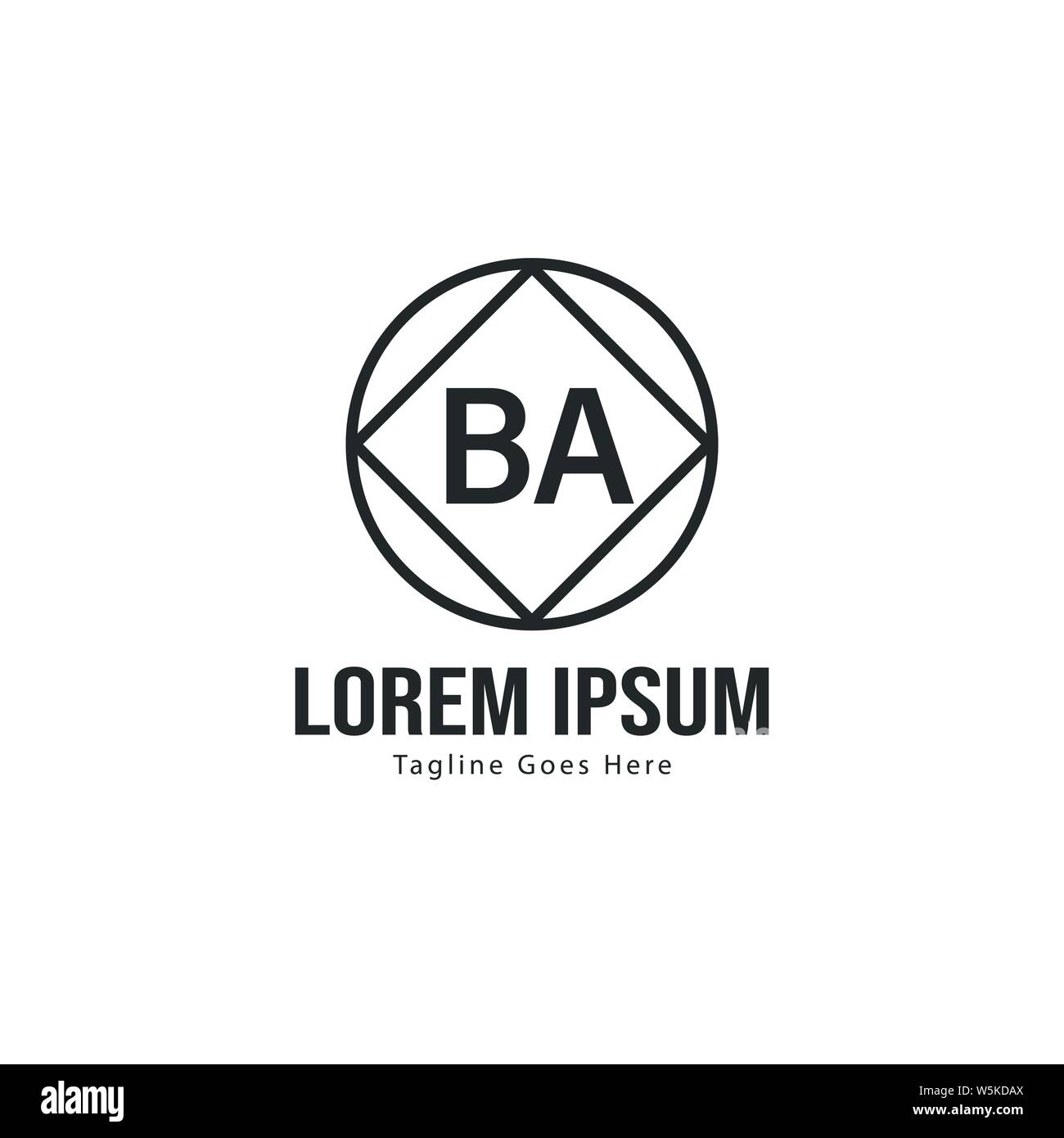 BA Letter Logo Design. Creative Modern BA Letters Icon Illustration ...