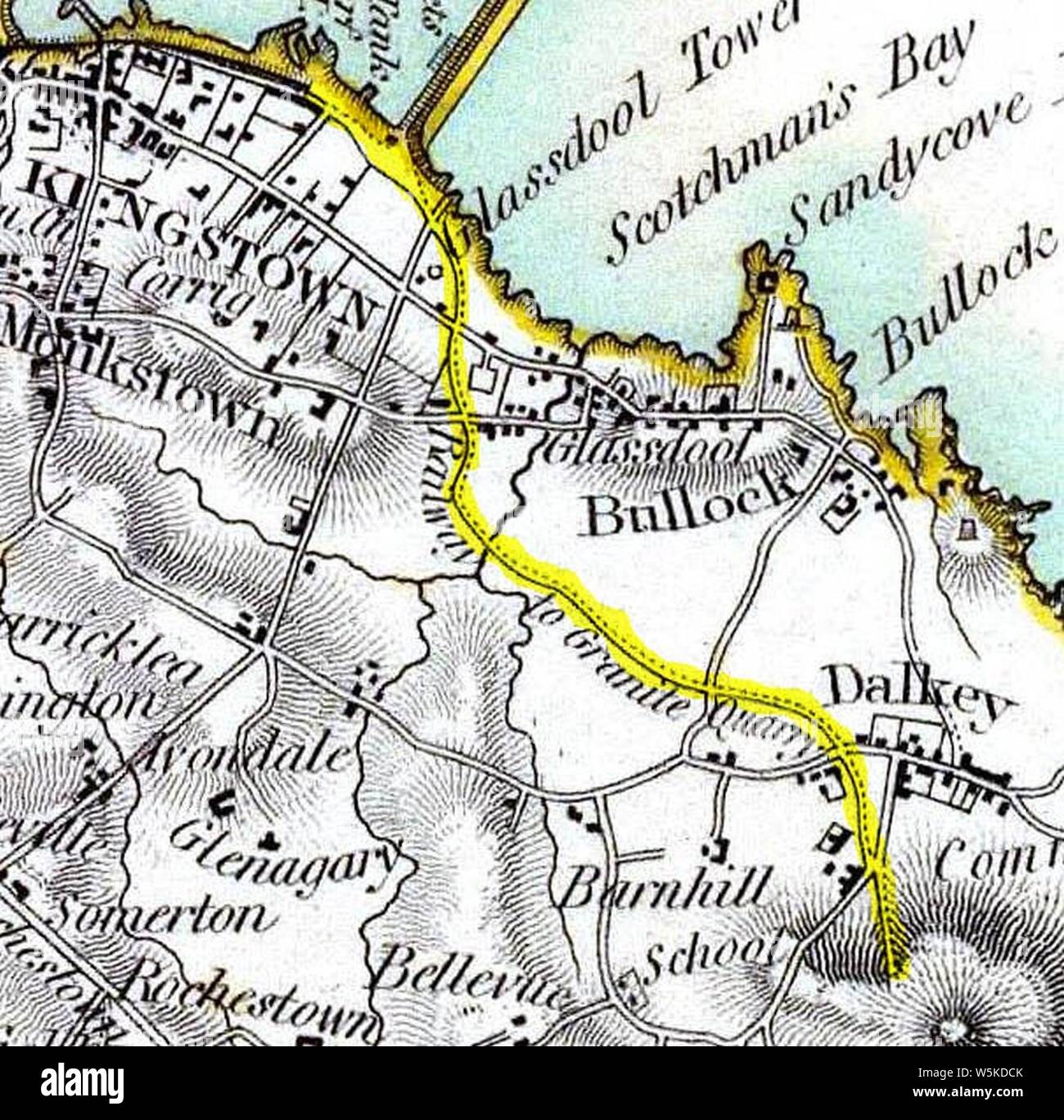 Dalkey Quarry railway map 1837 Stock Photo - Alamy