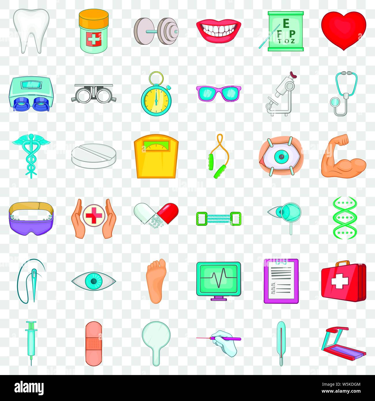 Health procedure icons set, cartoon style Stock Vector Image & Art - Alamy