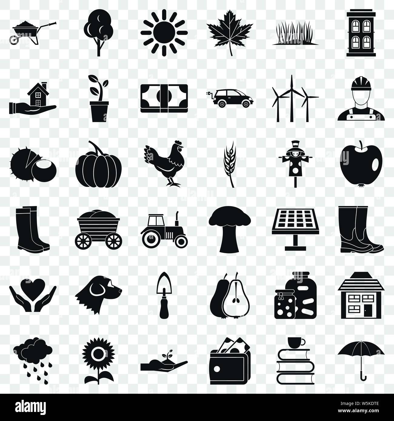 Seed icons set, simple style Stock Vector Image & Art - Alamy