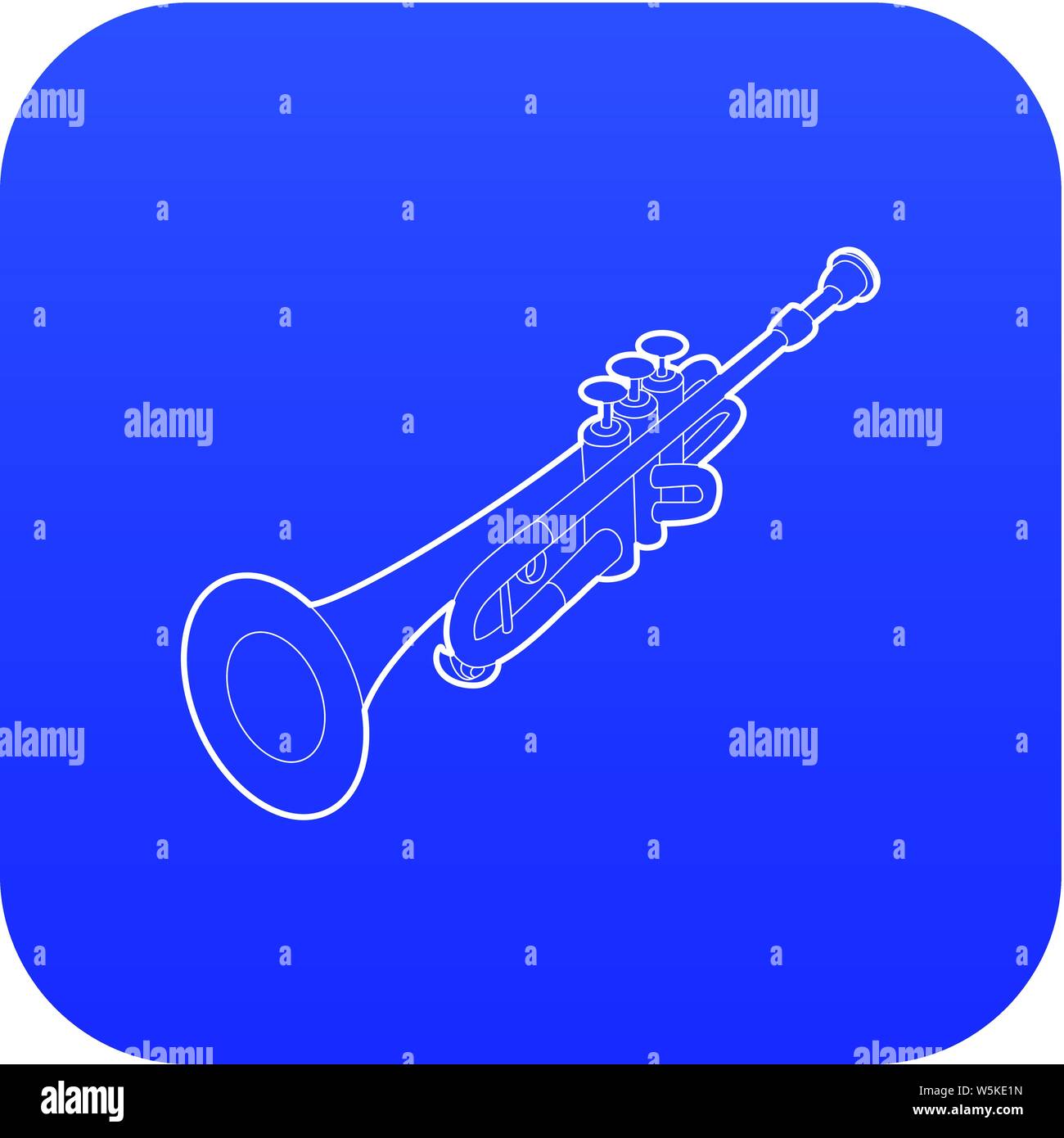 Trumpet icon blue vector Stock Vector Image & Art - Alamy