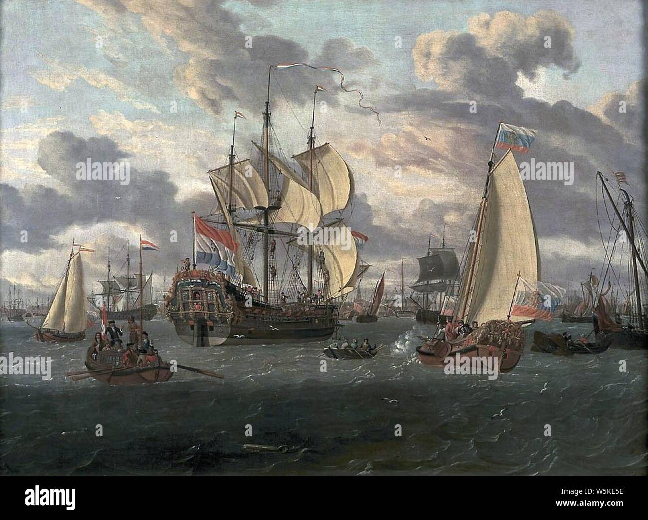 Czar Peter en route to the newly built fregate 'Peter and Paul' Stock ...