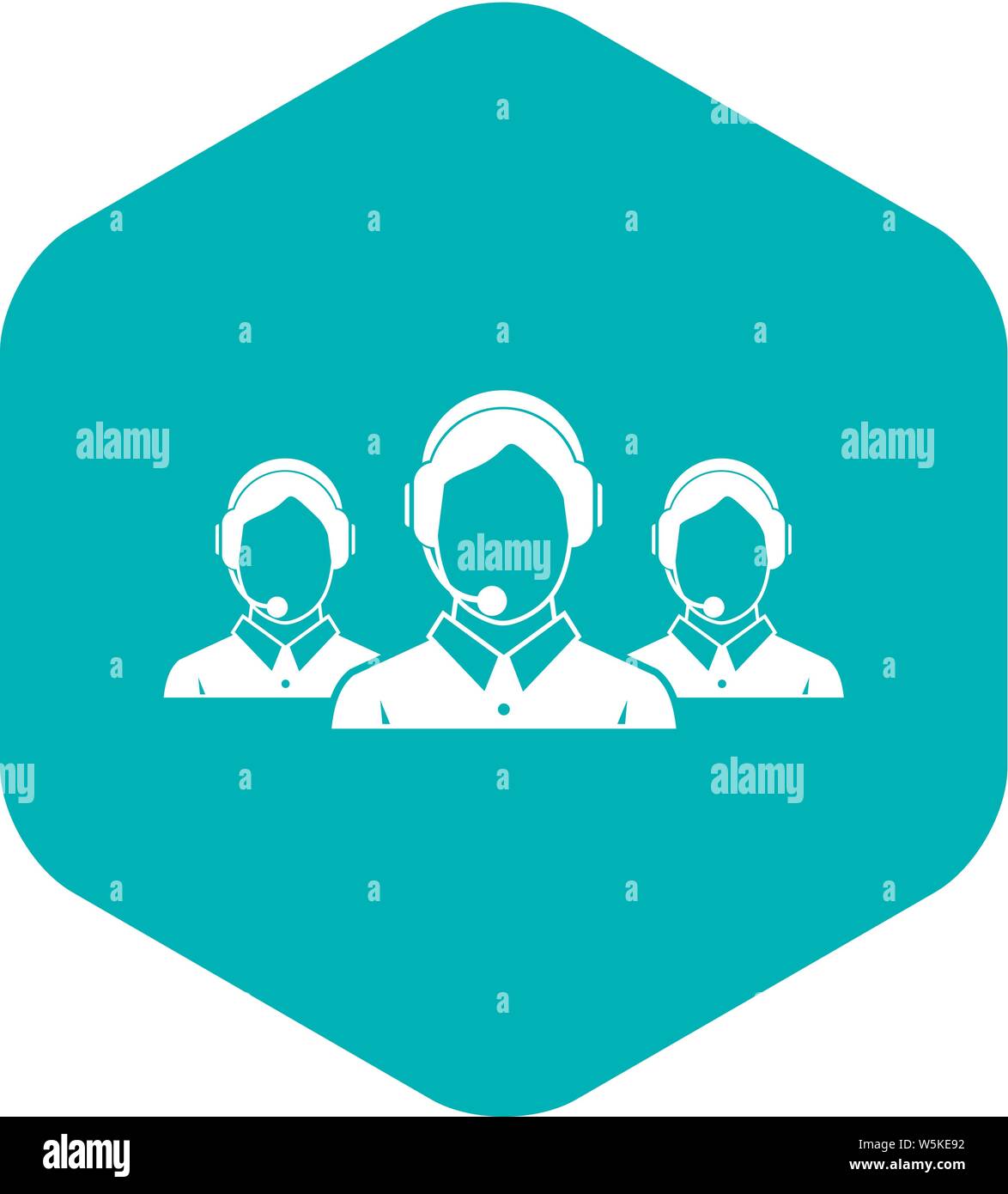 Customer support operators icon, simple style Stock Vector Image & Art ...