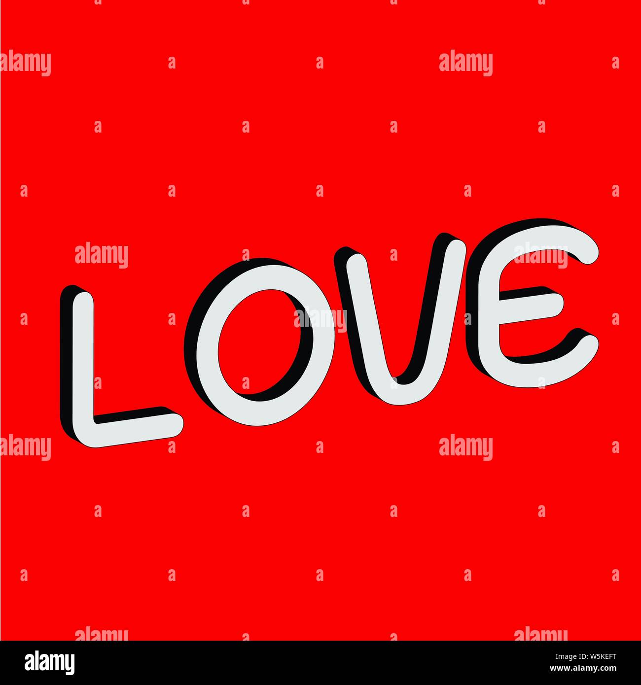 3D love text Stock Vector Image & Art - Alamy