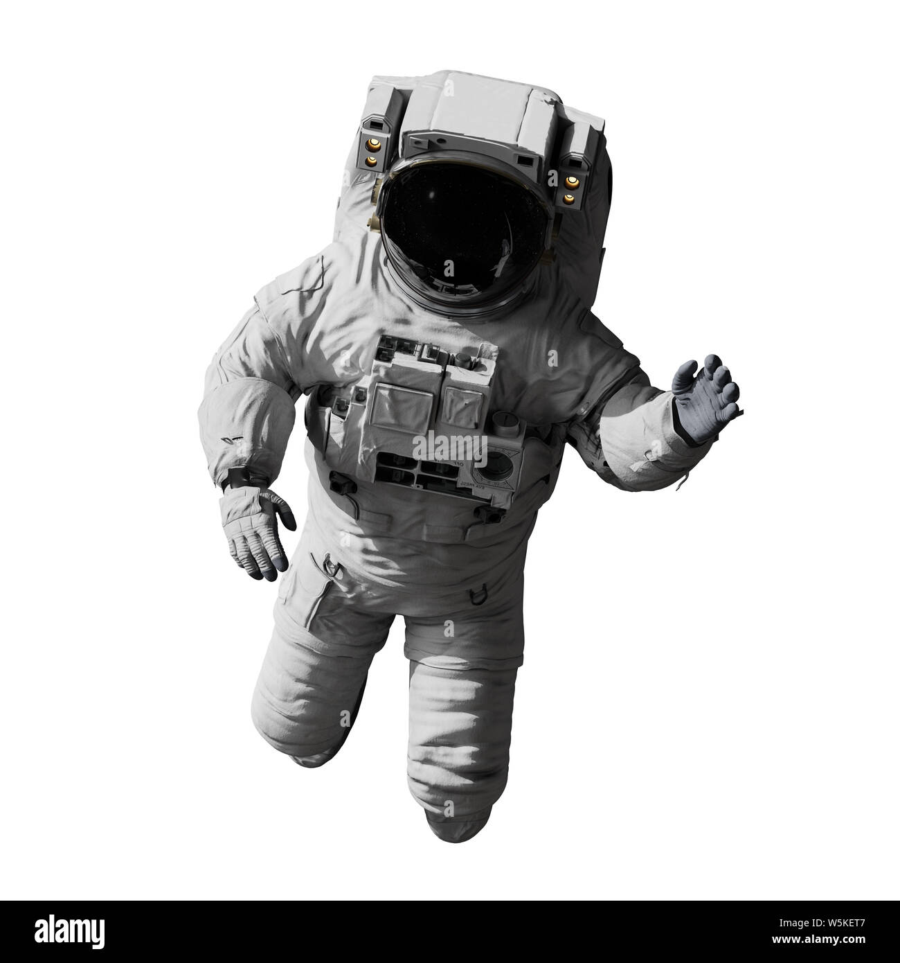 astronaut performing space walk, isolated on white background Stock ...