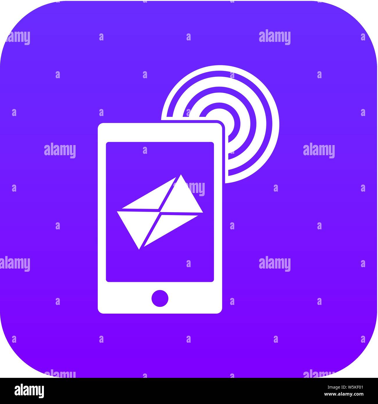 Mobile mail sign icon digital purple Stock Vector Image & Art - Alamy