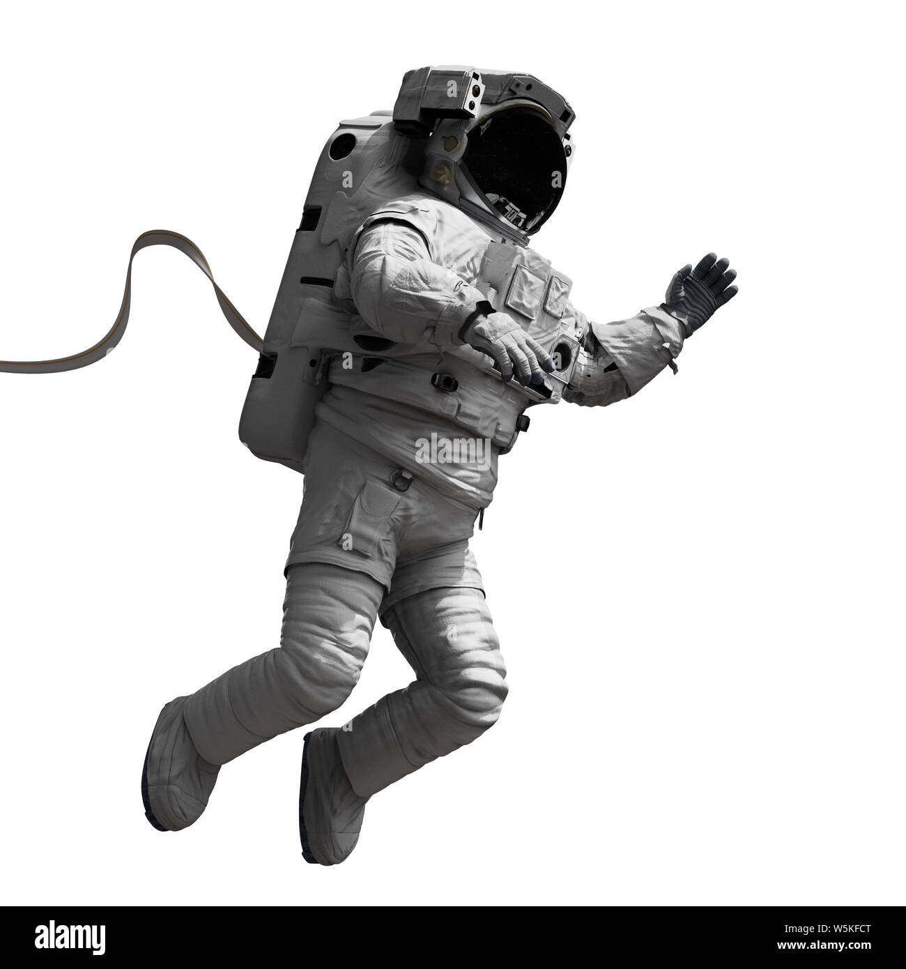 astronaut performing a space walk, isolated on white background Stock ...