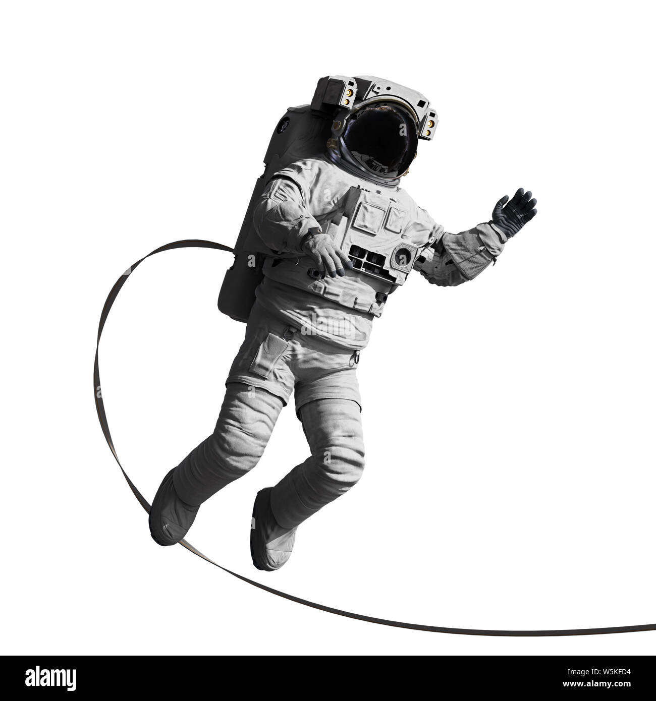 astronaut performing a space walk, isolated on white background Stock ...
