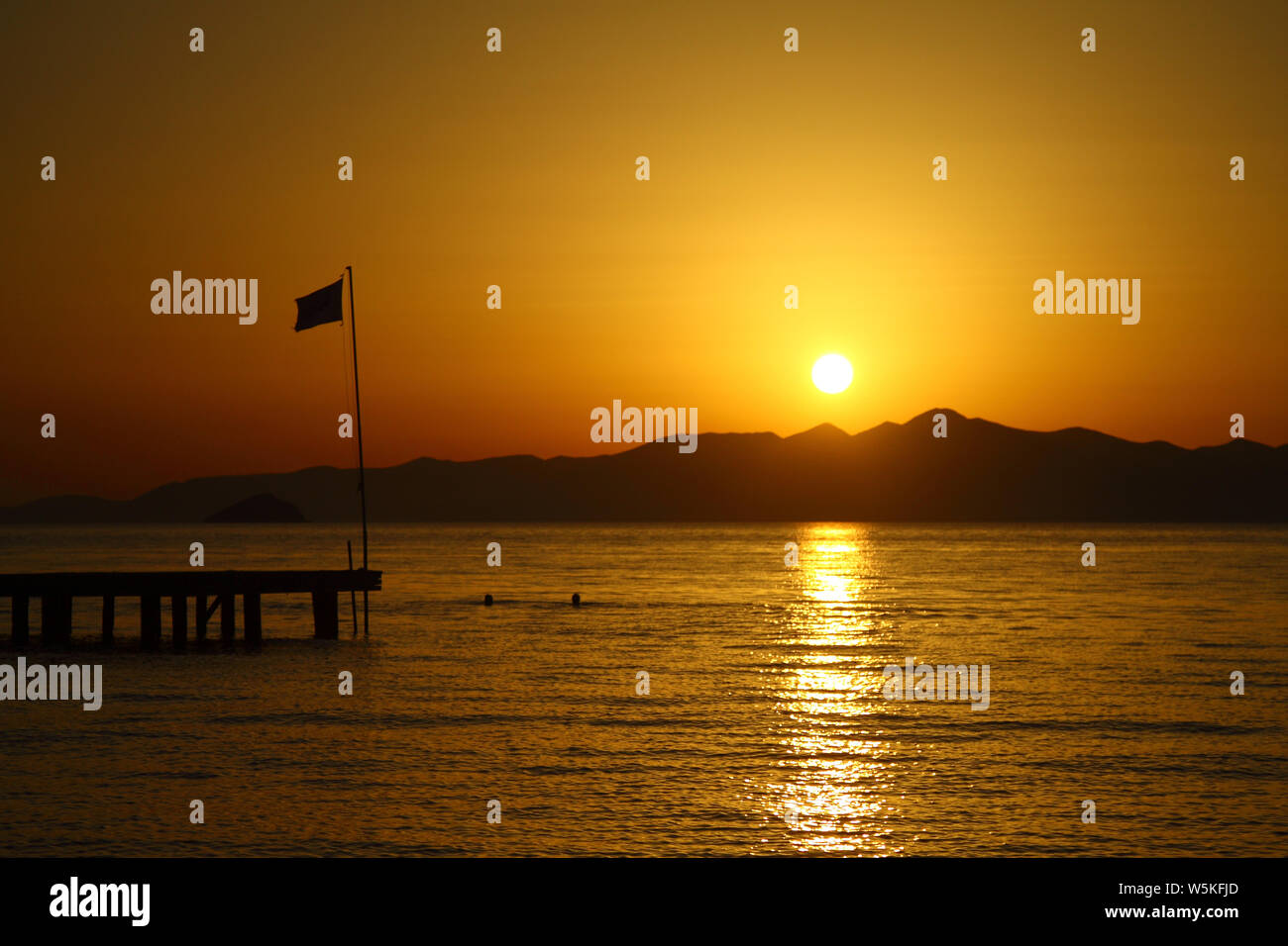 Seaside town of Bodrum and spectacular sunsets. Mugla, Turkey Stock ...