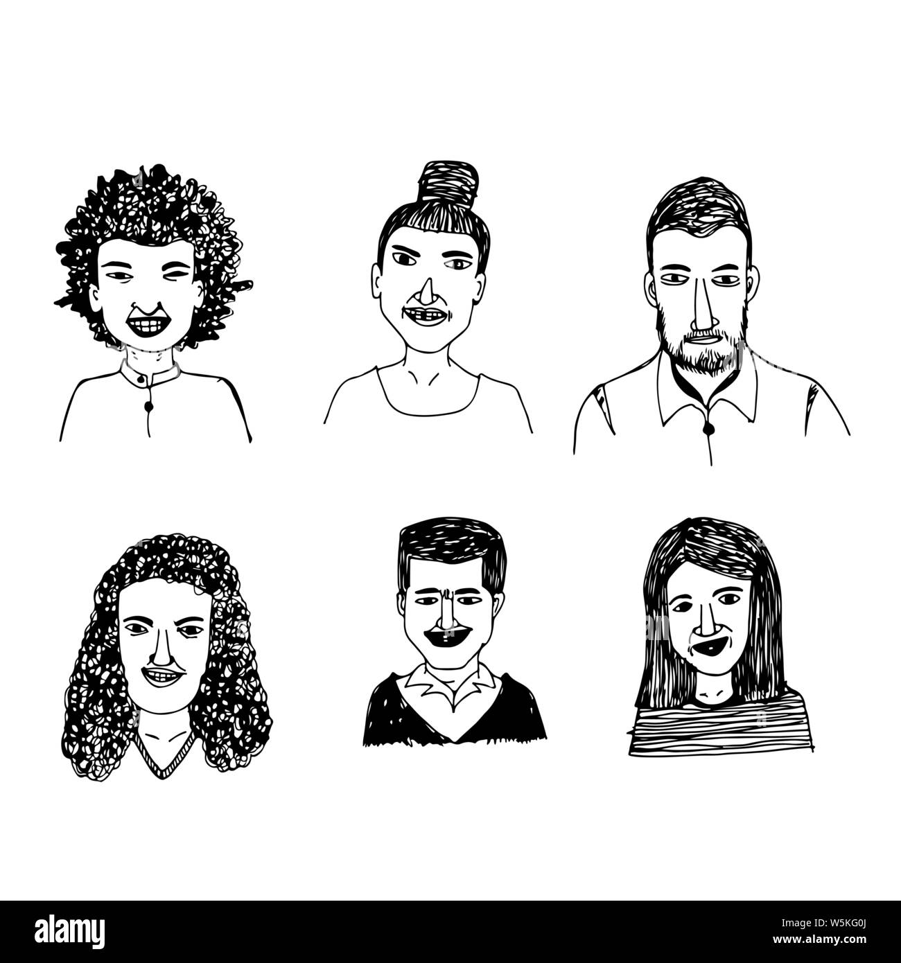 People face hand draw Stock Vector Image & Art - Alamy