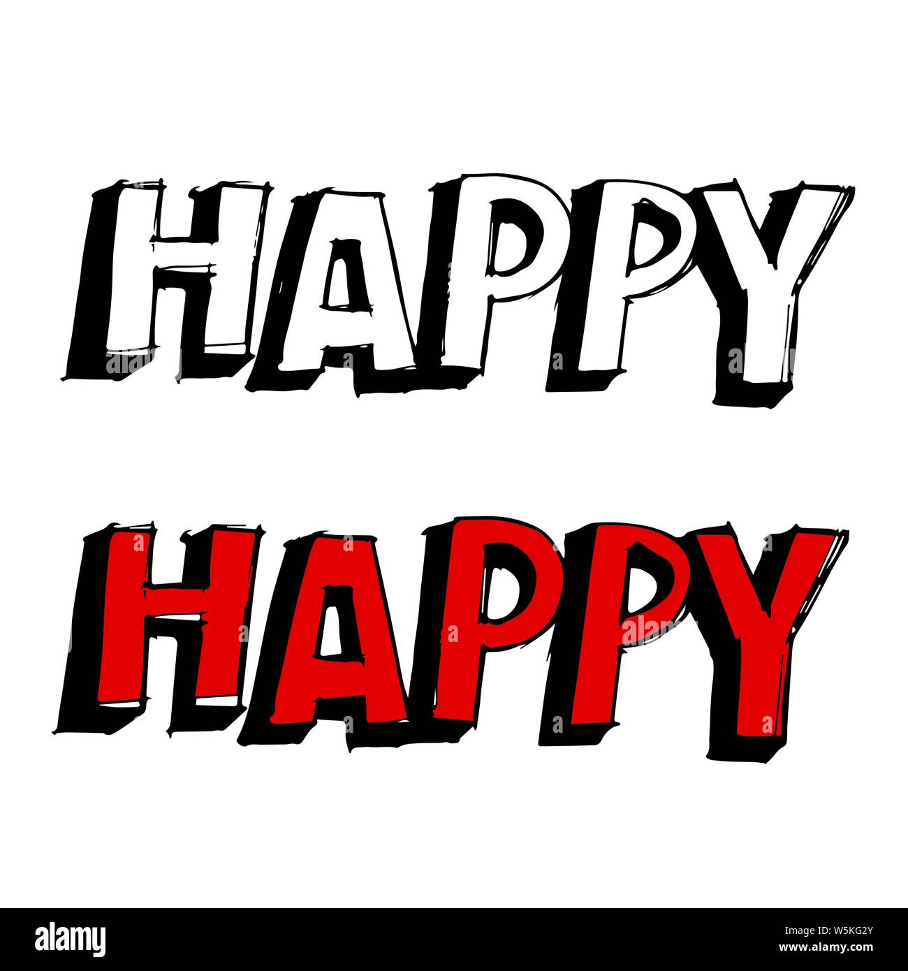 Happy hand drawn Stock Vector Image & Art - Alamy