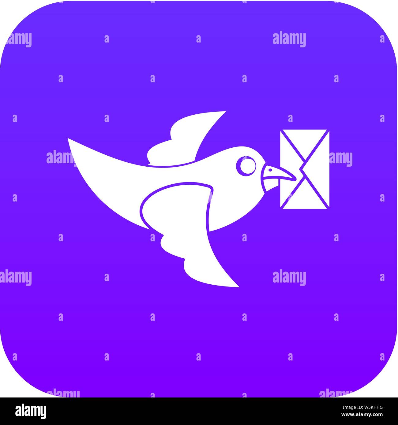 Pigeon fly with mail icon digital purple Stock Vector Image & Art - Alamy