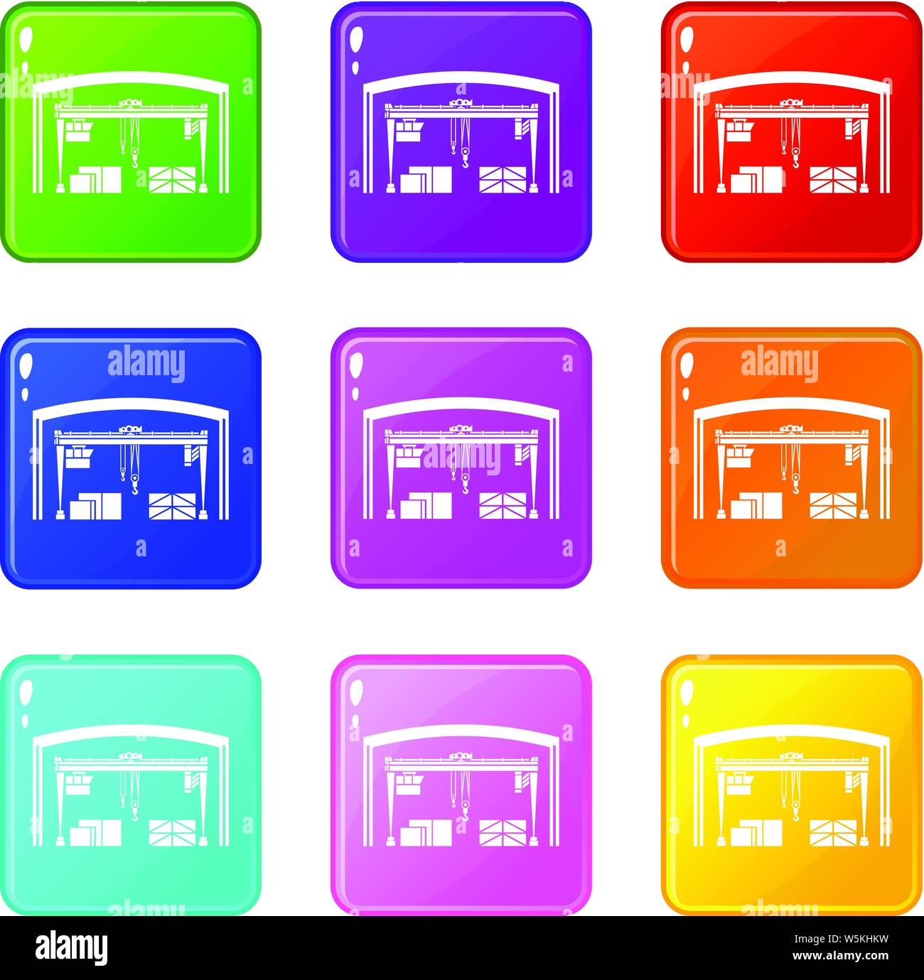 Storage and loading icons set 9 color collection Stock Vector Image ...