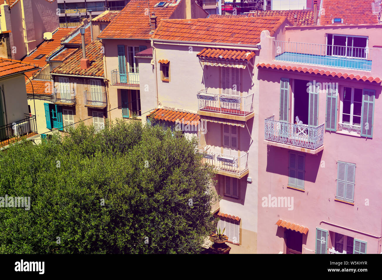 The city of Cannes in France. Beautiful streets and buildings of the ...