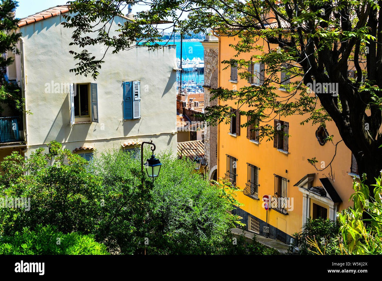 The city of Cannes in France. Beautiful streets and buildings of the ...