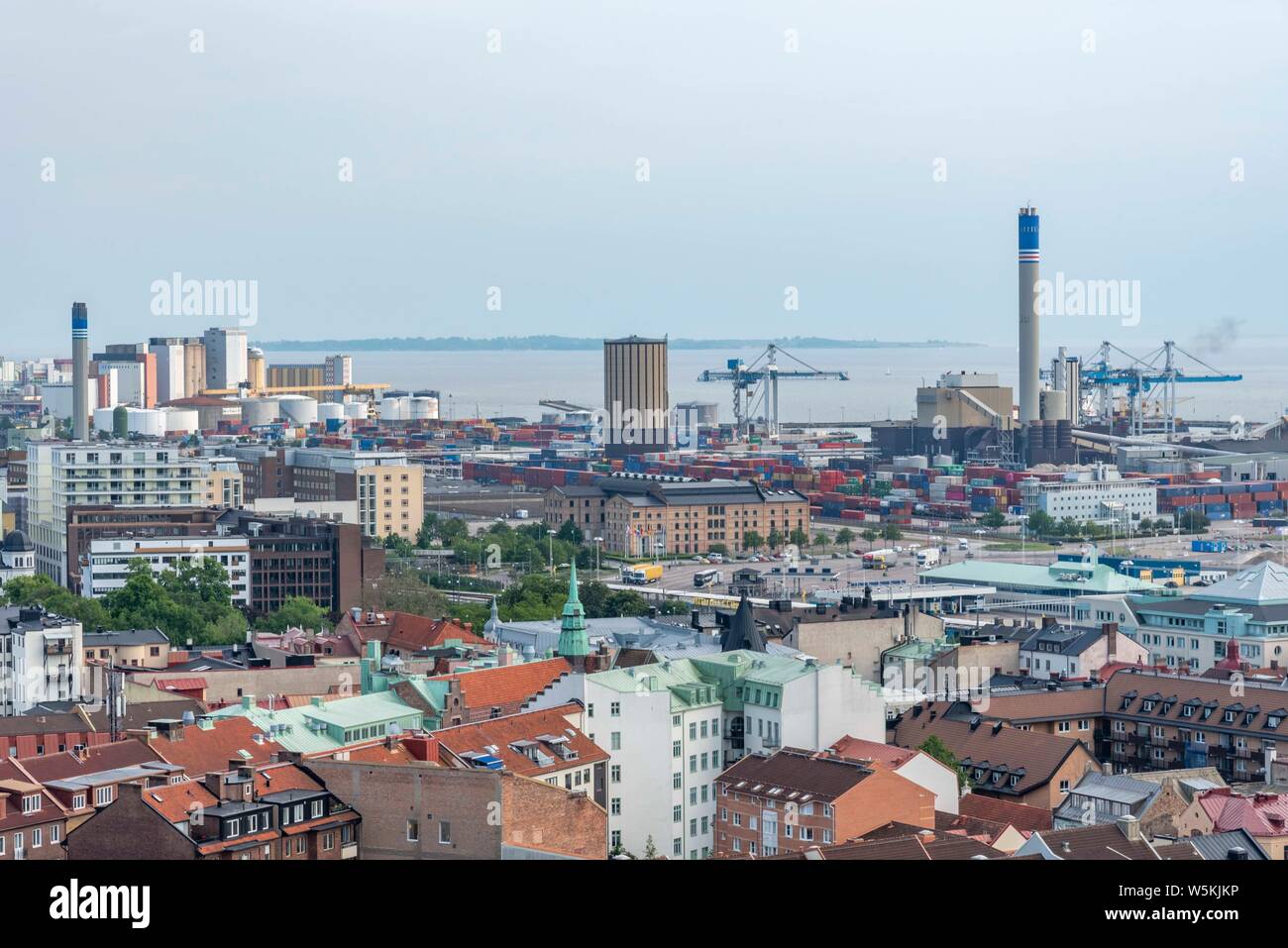 Helsingborg city with harbour Stock Photo - Alamy
