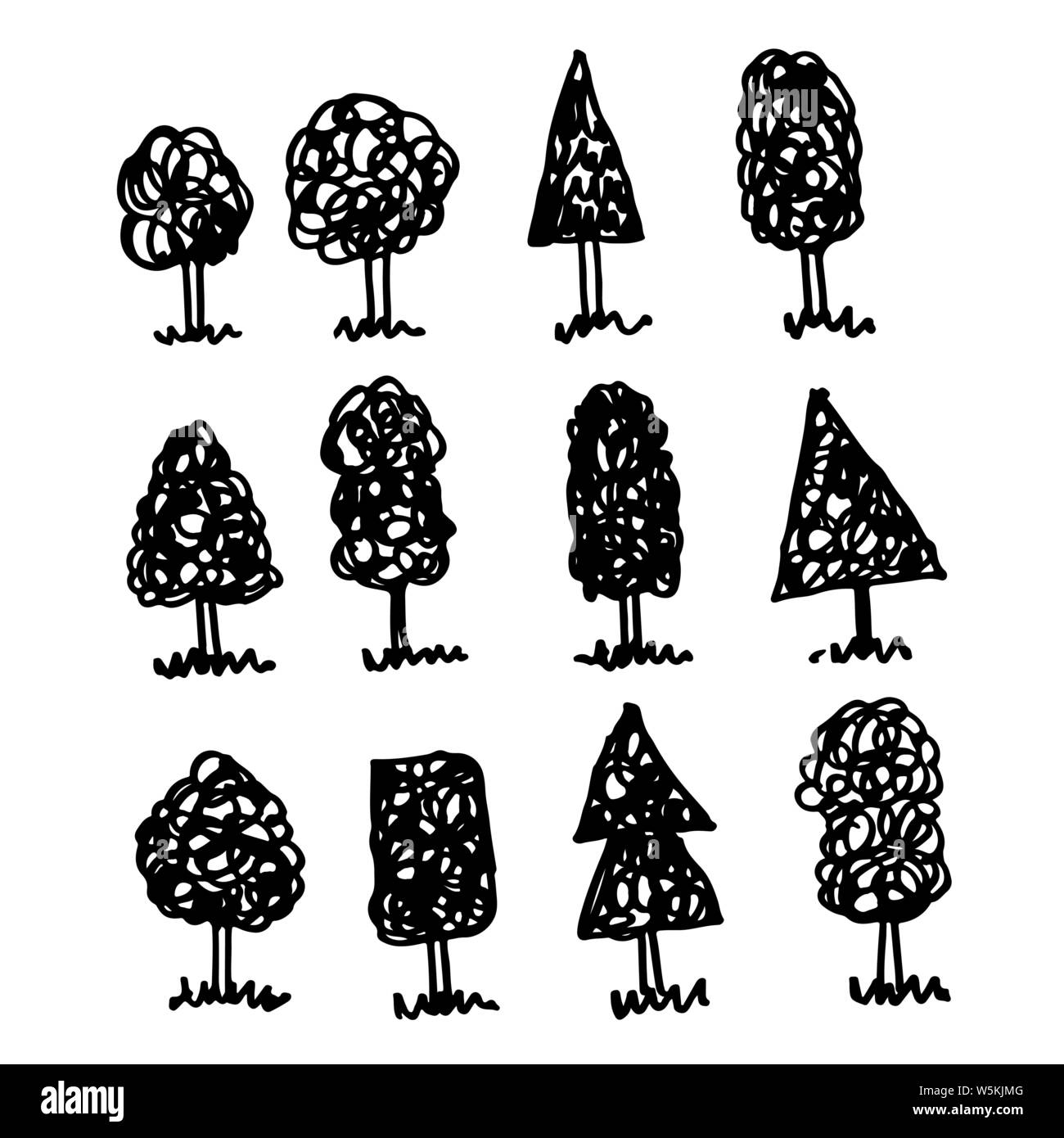 Hand drawn tree Stock Vector Image & Art - Alamy