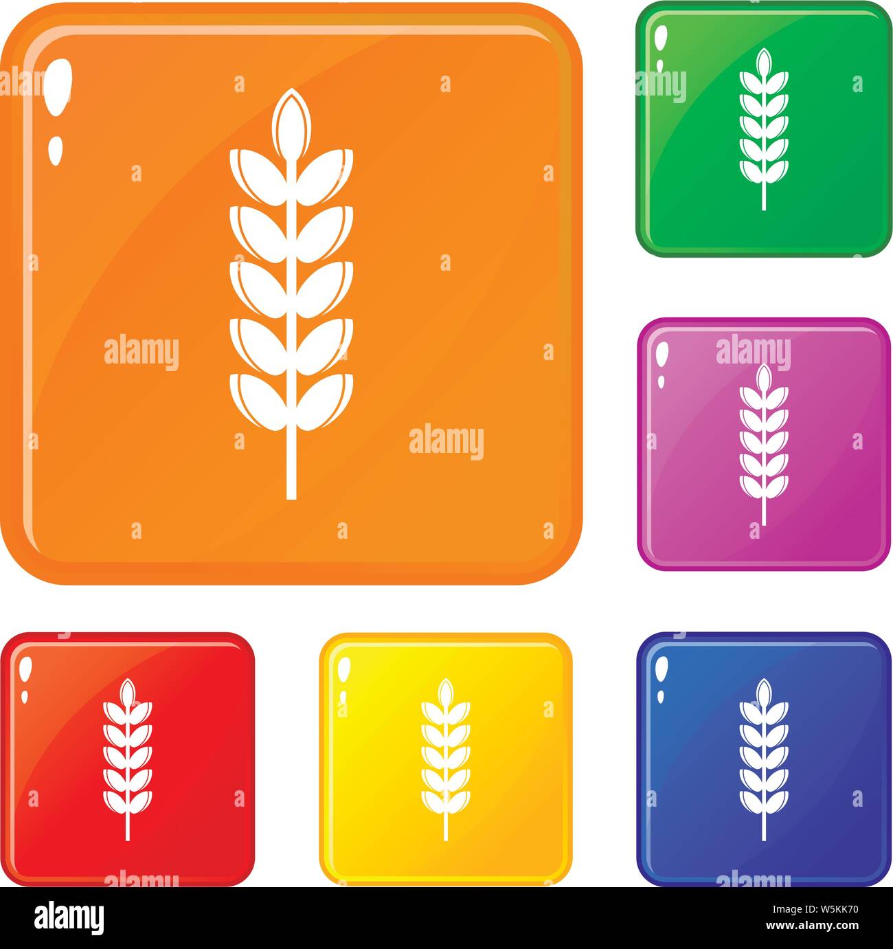 Big grain spike icons set vector color Stock Vector Image & Art - Alamy